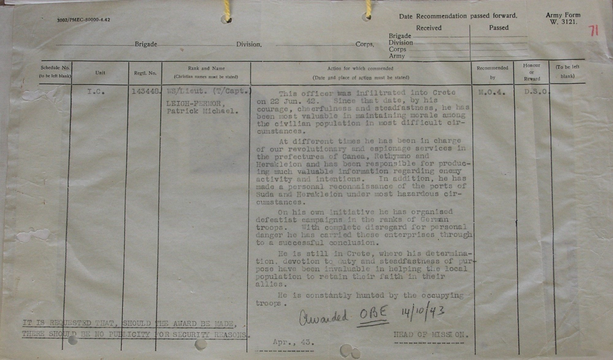 SOE Greek Section: The capture of General Heinrich Kreipe, Crete 1944 ...